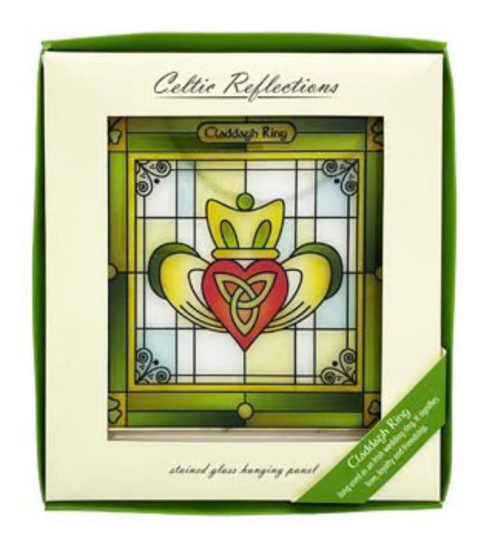 Claddagh Ring Stained Glass Hanging Panel – Casey's Irish Imports, Inc.