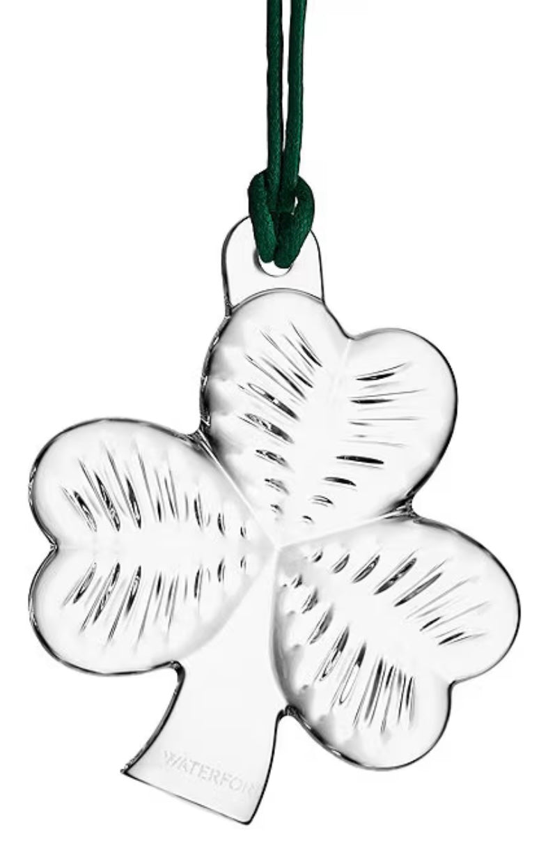 Waterford Mini Clear Shamrock Christmas Ornament – Casey's Irish ...